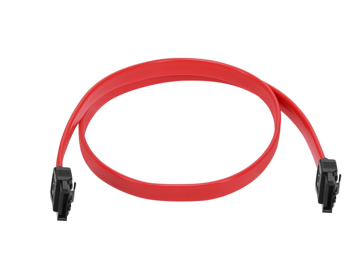Monoprice 18in SATA 6Gbps Cable with Locking Latch - Red - Monoprice.com