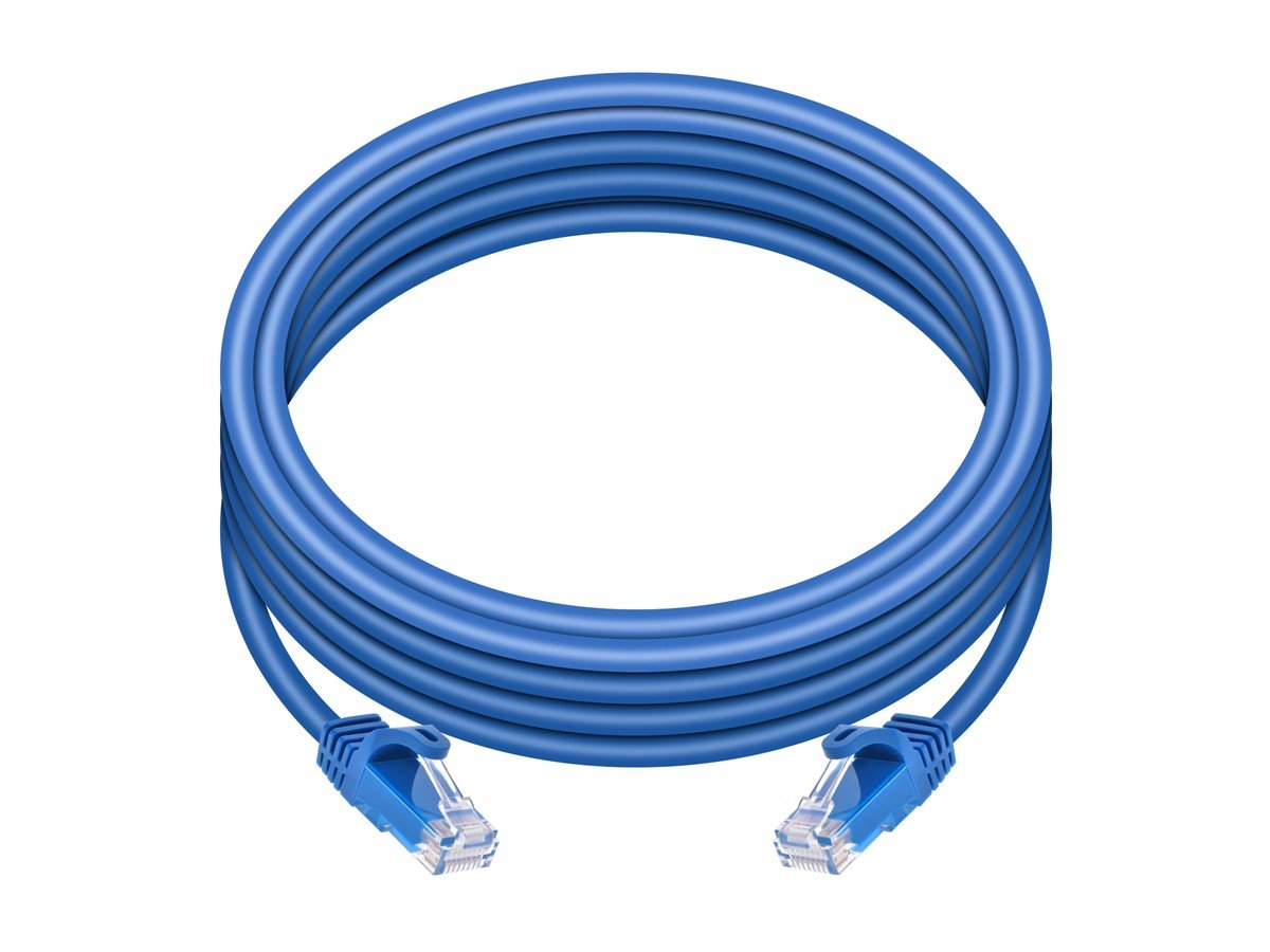 Monoprice Cat6 14ft Blue Patch Cable, UTP, 24AWG, 550MHz, Pure Bare ...