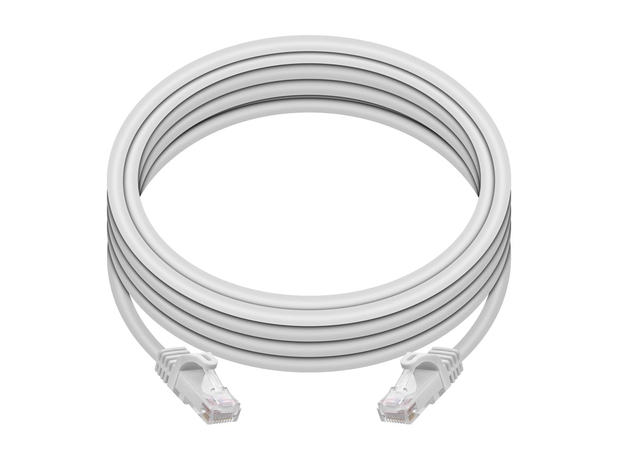 Monoprice Cat6 14ft White Patch Cable, UTP, 24AWG, 550MHz, Pure Bare ...