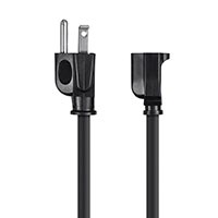 Monoprice Extension Cord - NEMA 5-15P to NEMA 5-15R, 16AWG, 13A/1625W, 3-Prong, Black, 1ft ...
